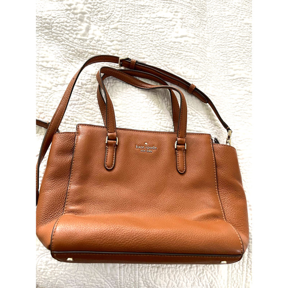 kate spade | Bags | Kate Spade Chestnut Brown Leather Medium Size Tote ...